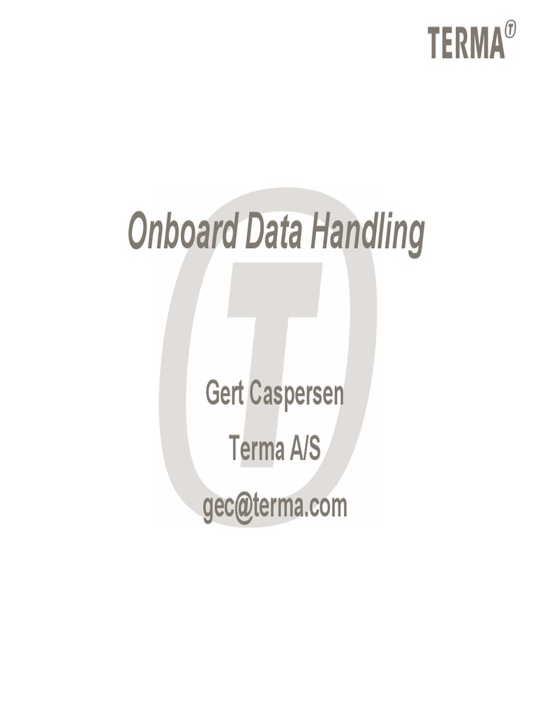 Onboard Data Handling: Gert Caspersen Terma A/S | PDF | Network Packet | Telemetry