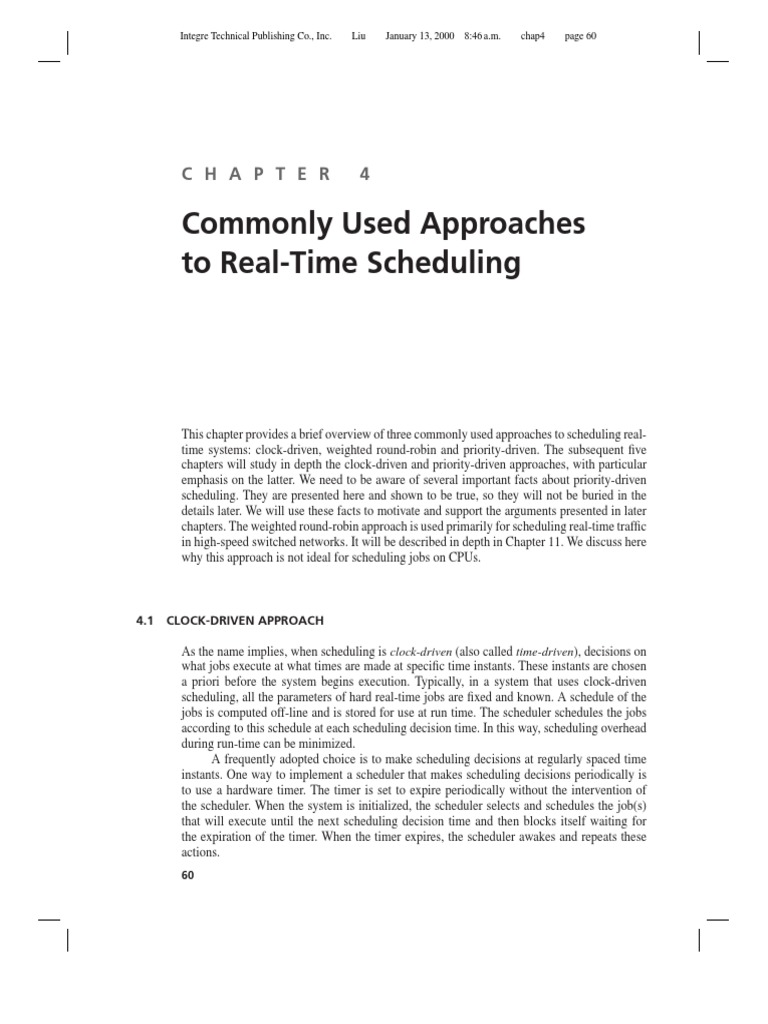Commonly Used Approaches to Real-Time Scheduling | PDF | Scheduling (Computing) | Areas Of ...