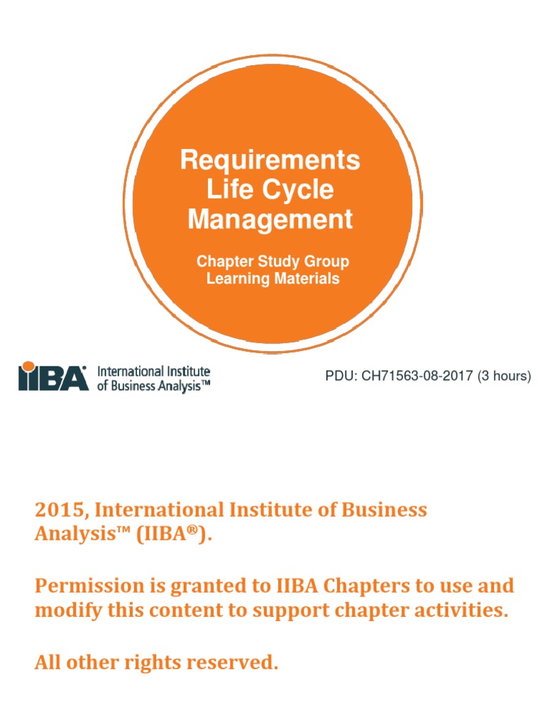 Requirements Lifecycle Management Pdf Business Analysis Life