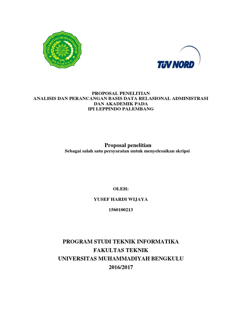 Proposal Proposal Penelitian Analisis Dan Perancangan Basis Data ...