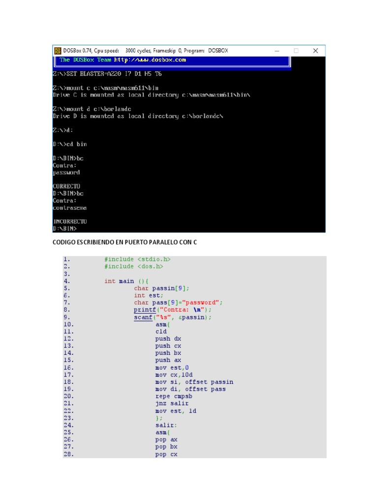 Codigo Escribiendo en Puerto Paralelo Con C: #Include #Include | PDF | Computer Programming ...