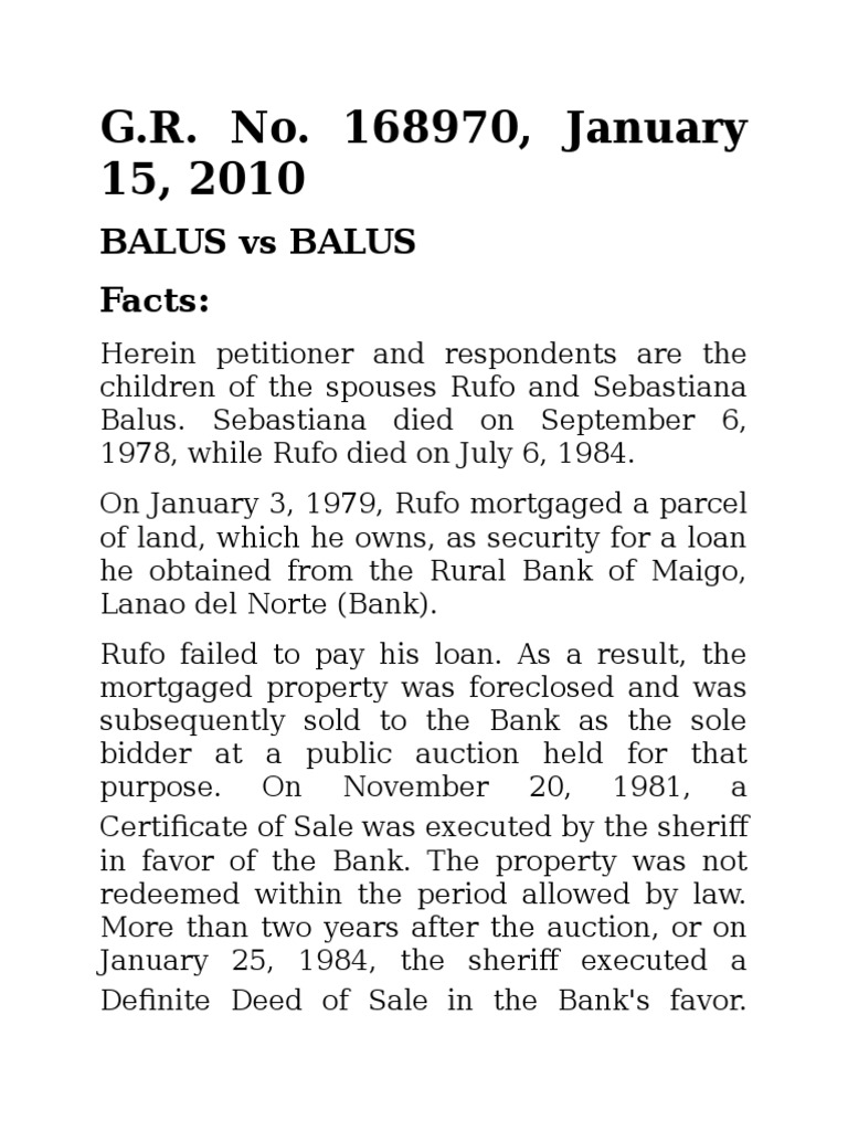 Balus Vs Balus | PDF | Inheritance | Ownership
