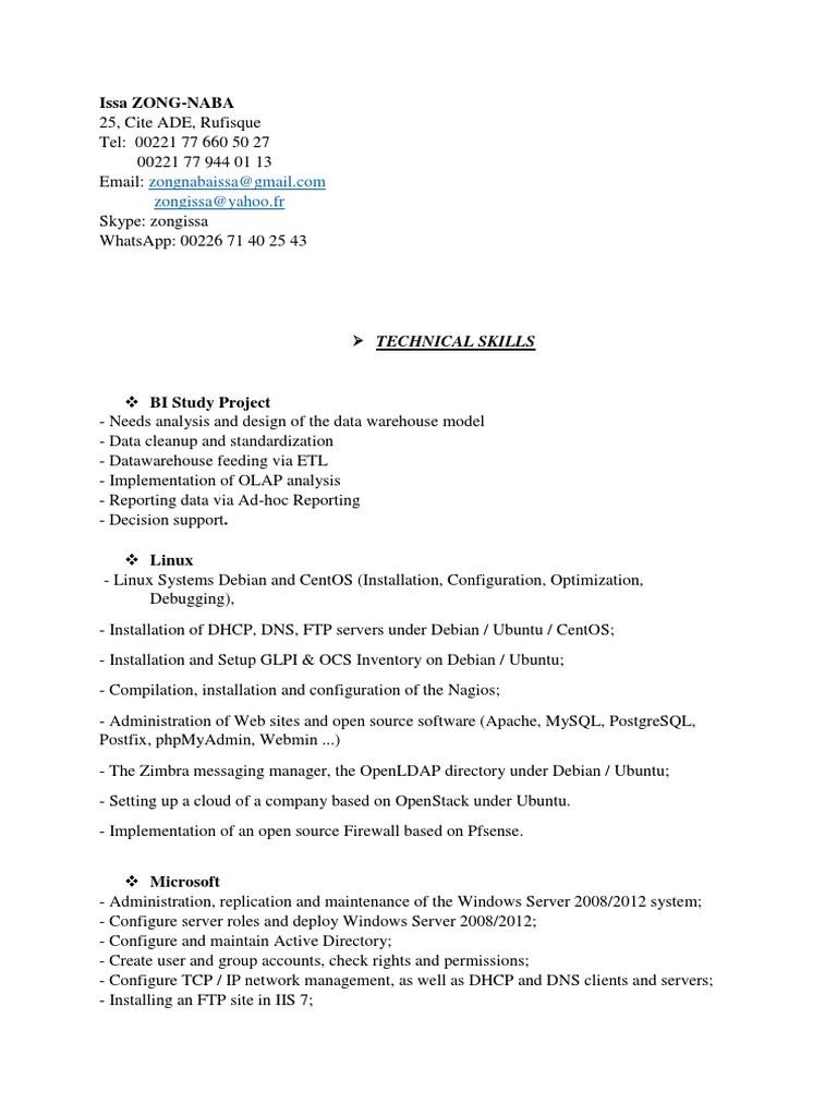 Resume | PDF | Ubuntu (Operating System) | Open Stack