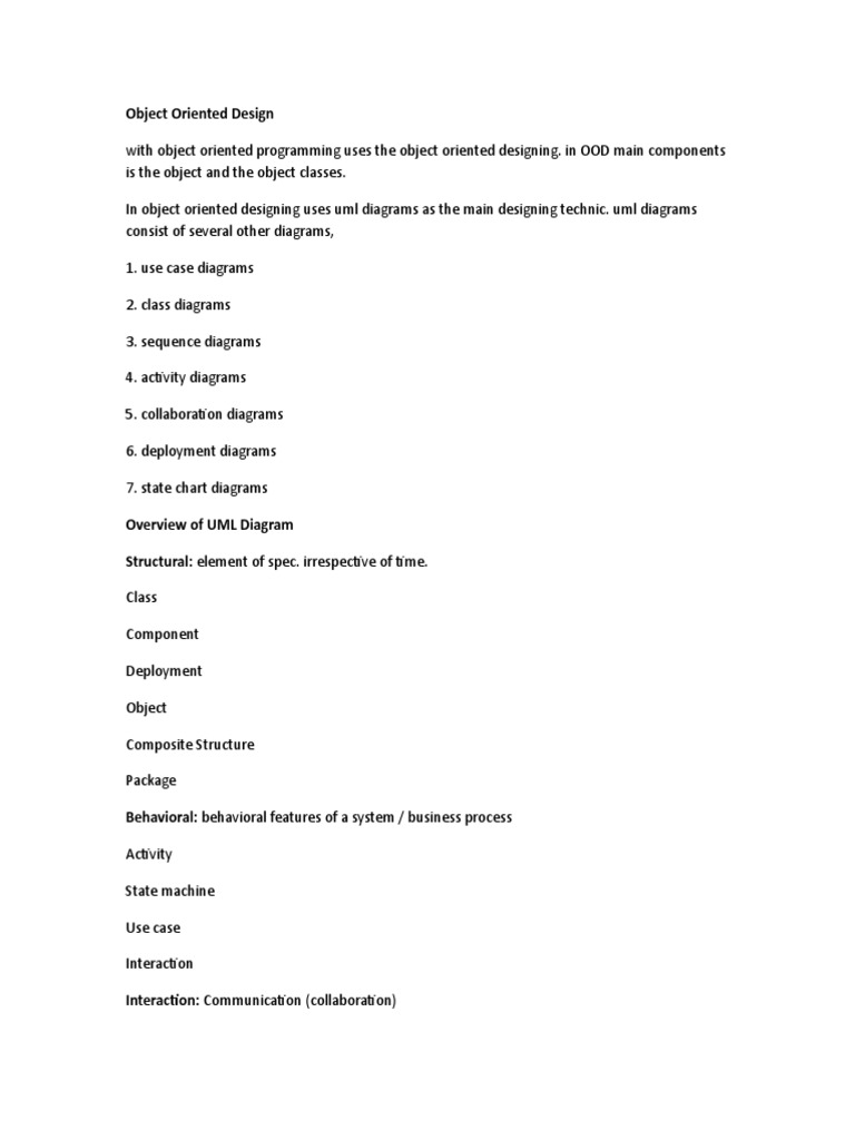 An Introduction to Object Oriented Design and the Fundamental UML ...