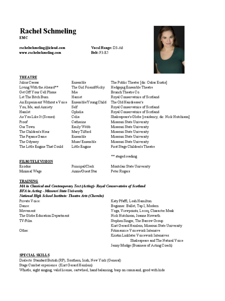 Rachel Schmeling Resume Website | PDF | Leisure