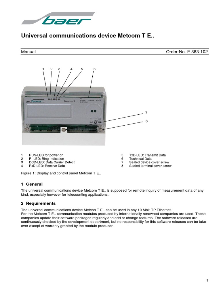 Metcom T E_en | Modem | Networking Standards