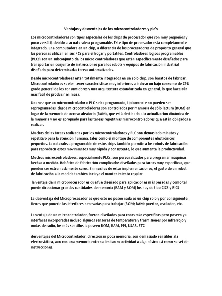 Plc's y Microcontroladores | PDF | Controlador lógico programable ...