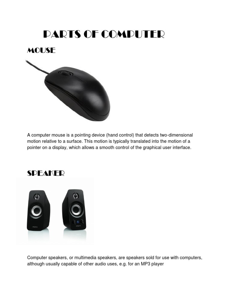 Parts of Computer: Mouse | PDF