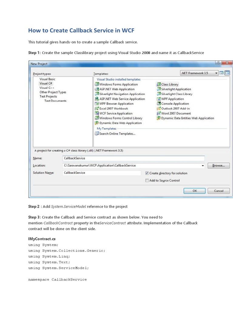 How To Create Callback Service in WCF | PDF | Software Engineering | Software Development