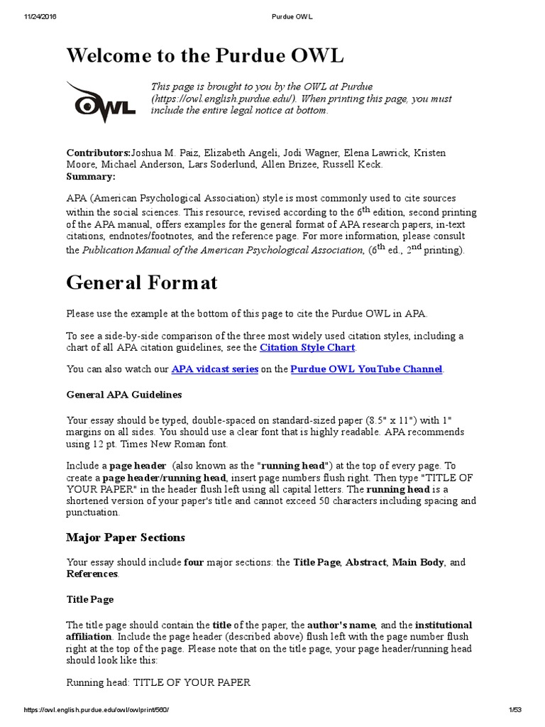 Purdue OWL | PDF | Citation | Note (Typography)