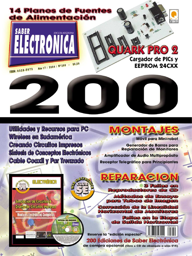 200 Ediciones de Saber Electrónica | PDF | Sistema operativo | Electrónica