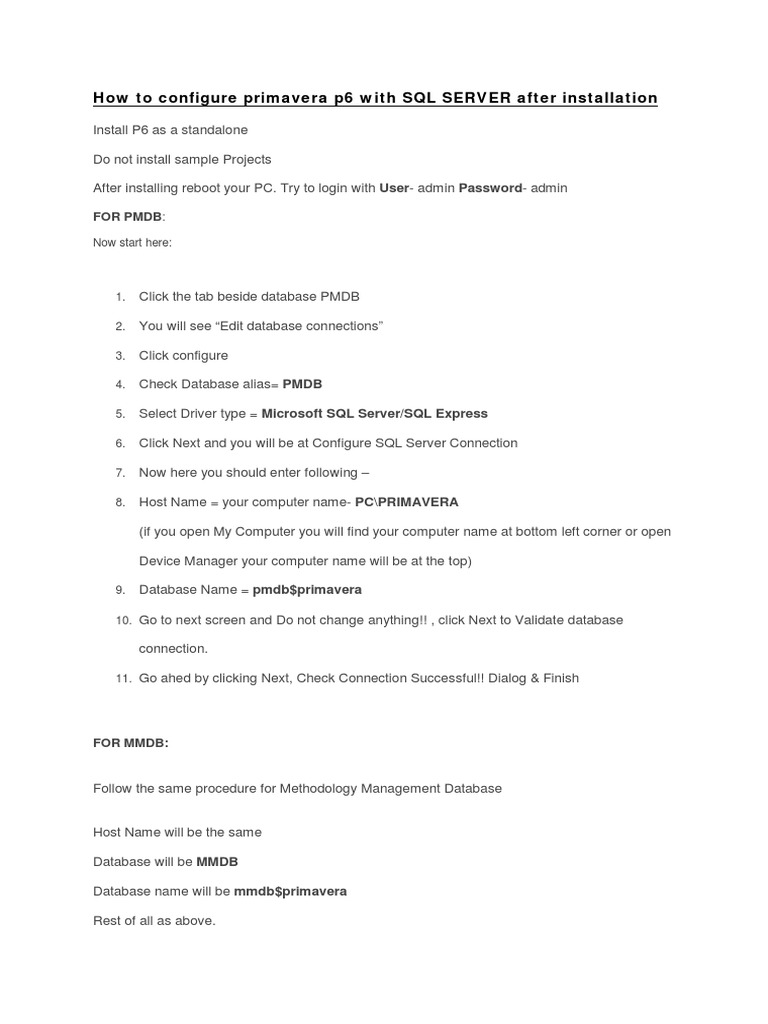 p6 Installation Procedure | PDF