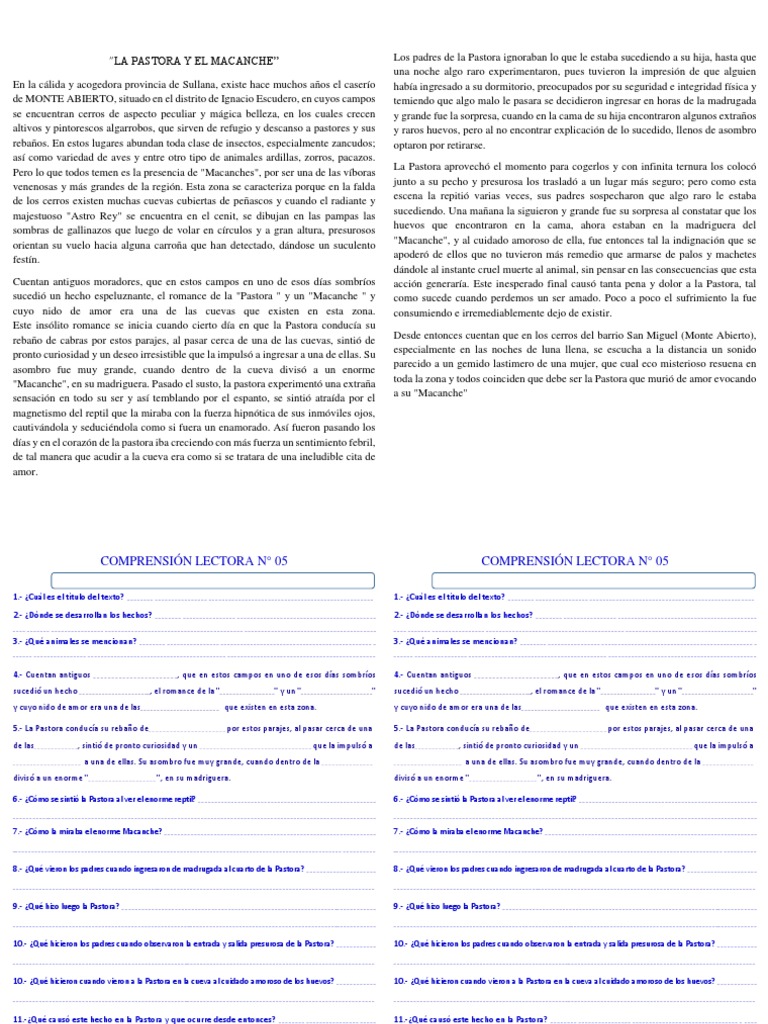 La Pastora y El Macanche | PDF | Amor | Naturaleza