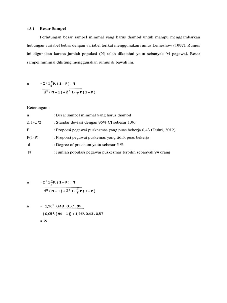 Rumus Besar Sampel | PDF