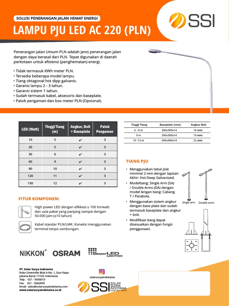 Brosur Pju Led PLN Ssi | PDF