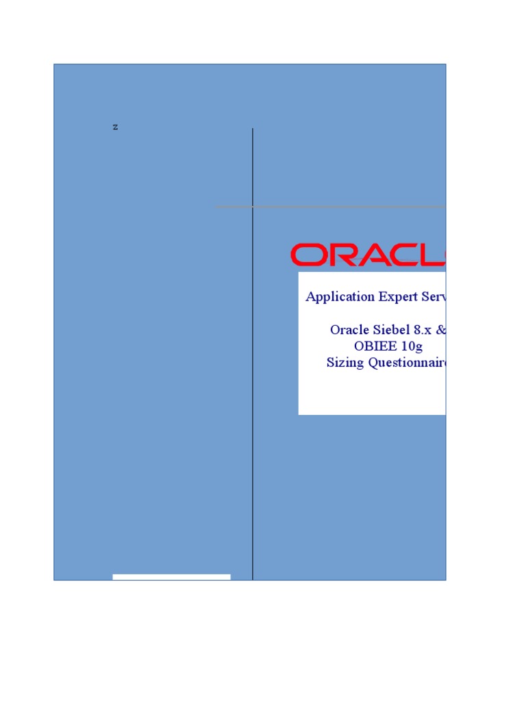 Siebel 8 Sizing Questionnaire Metro Pdf Oracle Database Ibm Db2
