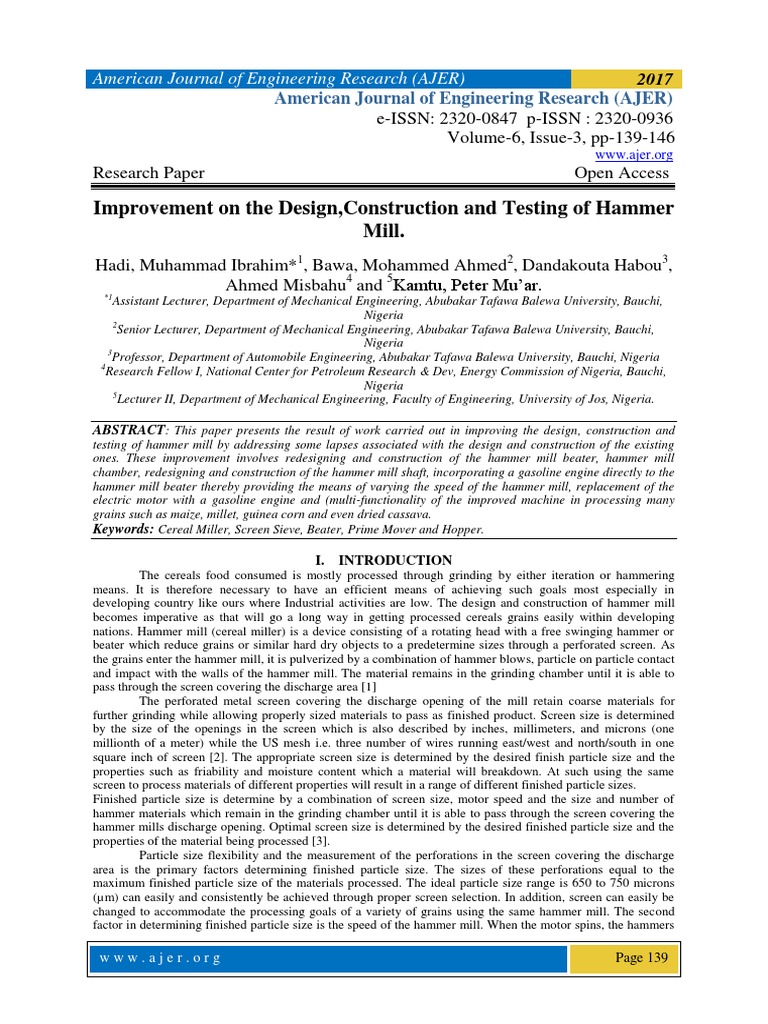 Hammer Mill 1 PDF | PDF | Mill (Grinding) | Bending