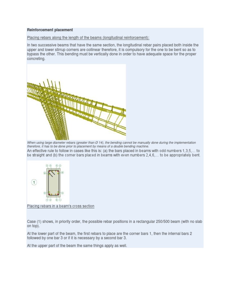 Reinforcement Placement | PDF | Beam (Structure) | Engineering