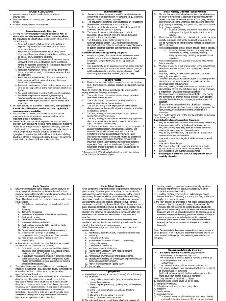 Anxiety Disorder - DSM V | Anxiety Disorder | Panic Attack