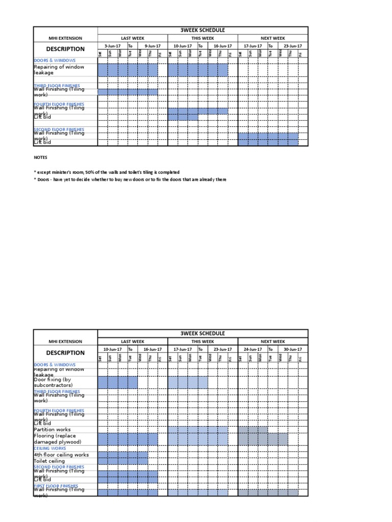 3 Week Schedule | PDF | Wall | Suburbs Of Brisbane
