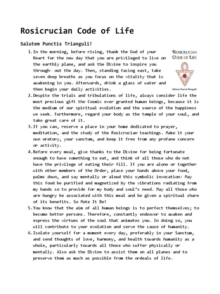 Rosicrucian Daily Practices Guide | PDF | Soul | Consciousness