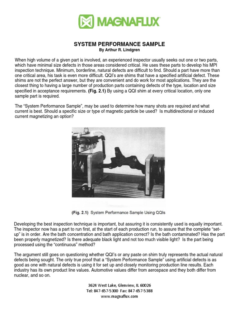 System Performance Sample: (Fig. 2.1) by Using A QQI Shim at Every ...