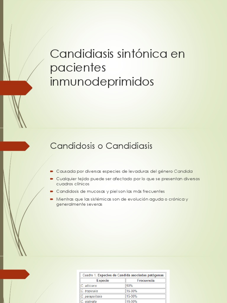 Candidiasis Sintónica en Pacientes Inmunodeprimidos | PDF | Candidiasis ...
