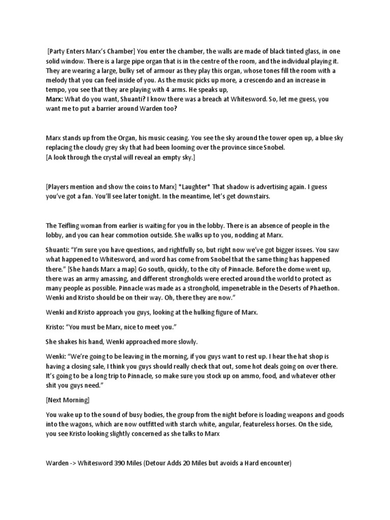 Campaign Script | PDF | Leisure