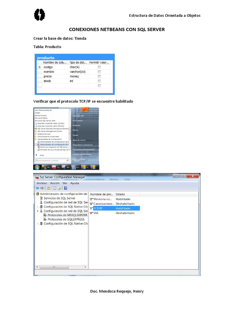 Conexiones NetBeans Con SQL Server | PDF | Servidor SQL de Microsoft ...