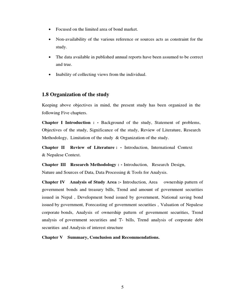 1.8 Organization of The Study | PDF