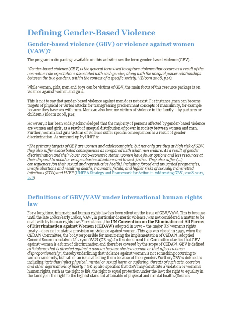 Gender Based Voilence | Download Free PDF | Domestic Violence | Violence