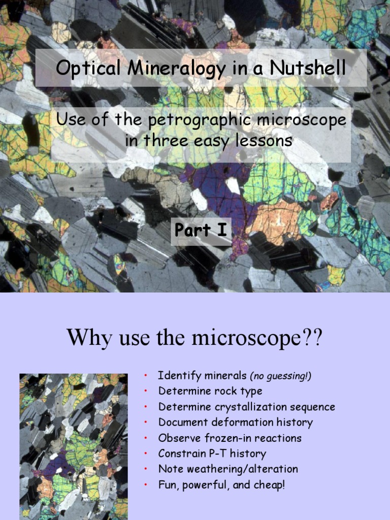 Optical Mineralogy Tutorial 1 | PDF | Polarization (Waves) | Minerals