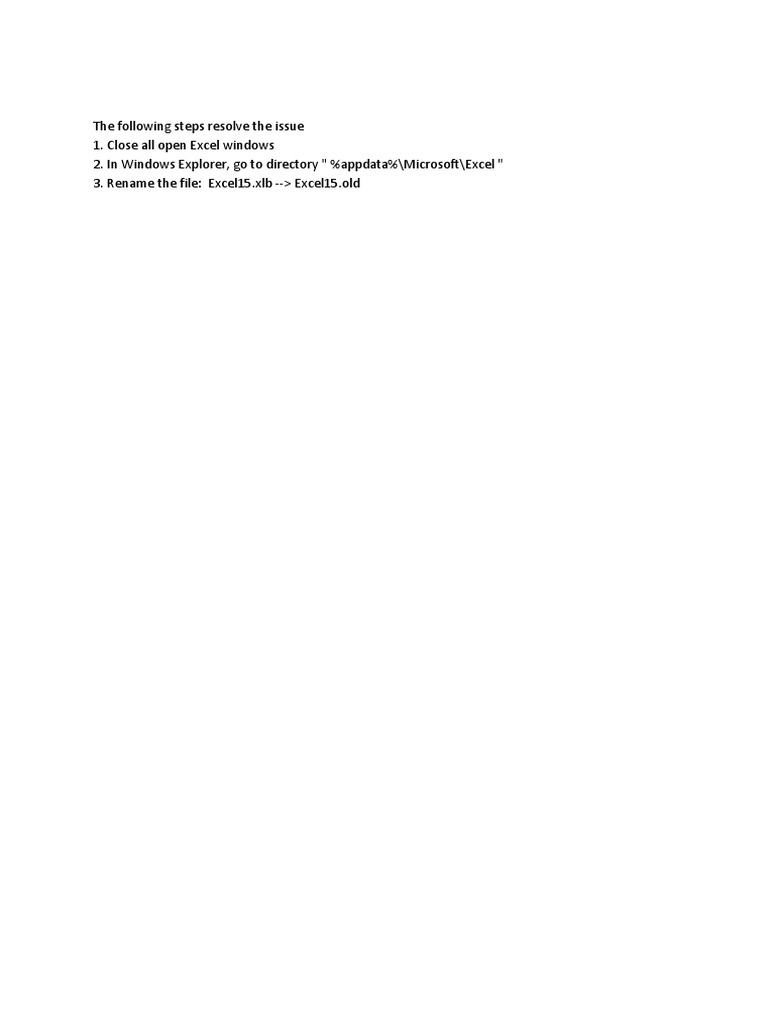 Excel Insert Not Working PDF
