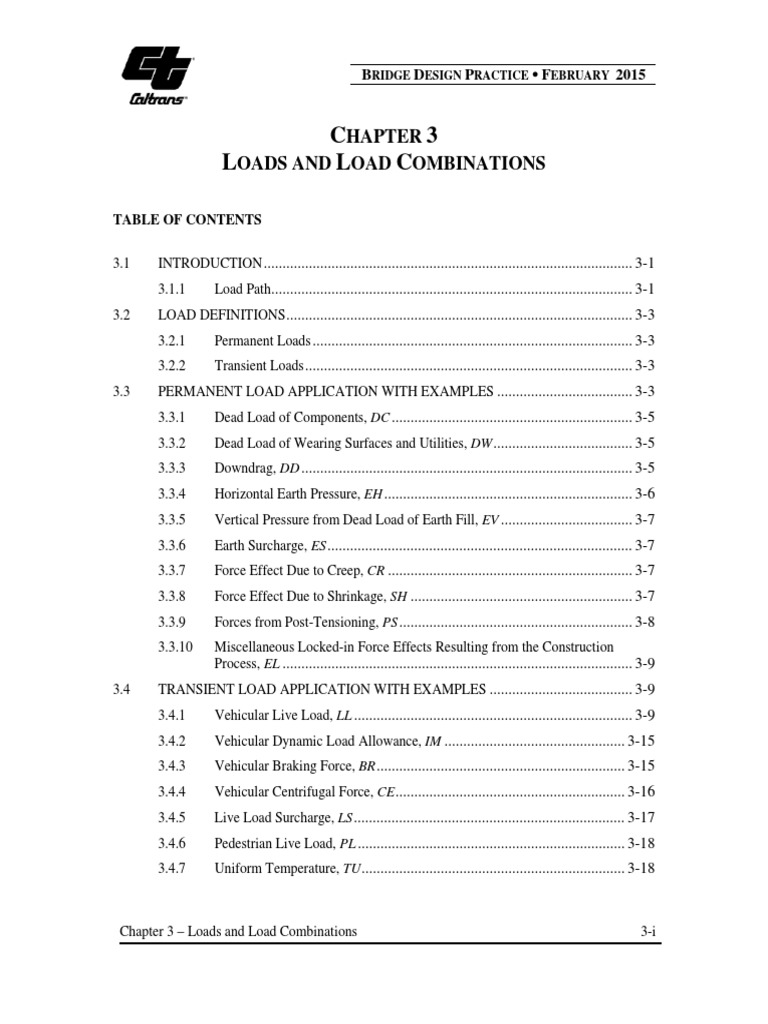 Loads and Load Combination-Bridge Design.pdf | Structural Load | Geotechnical Engineering | Free ...