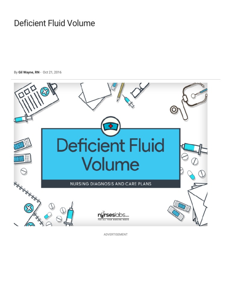 Deficient Fluid Volume - Nursing Diagnosis & Care Plan | PDF ...