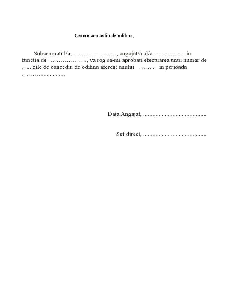 Cerere Concediu