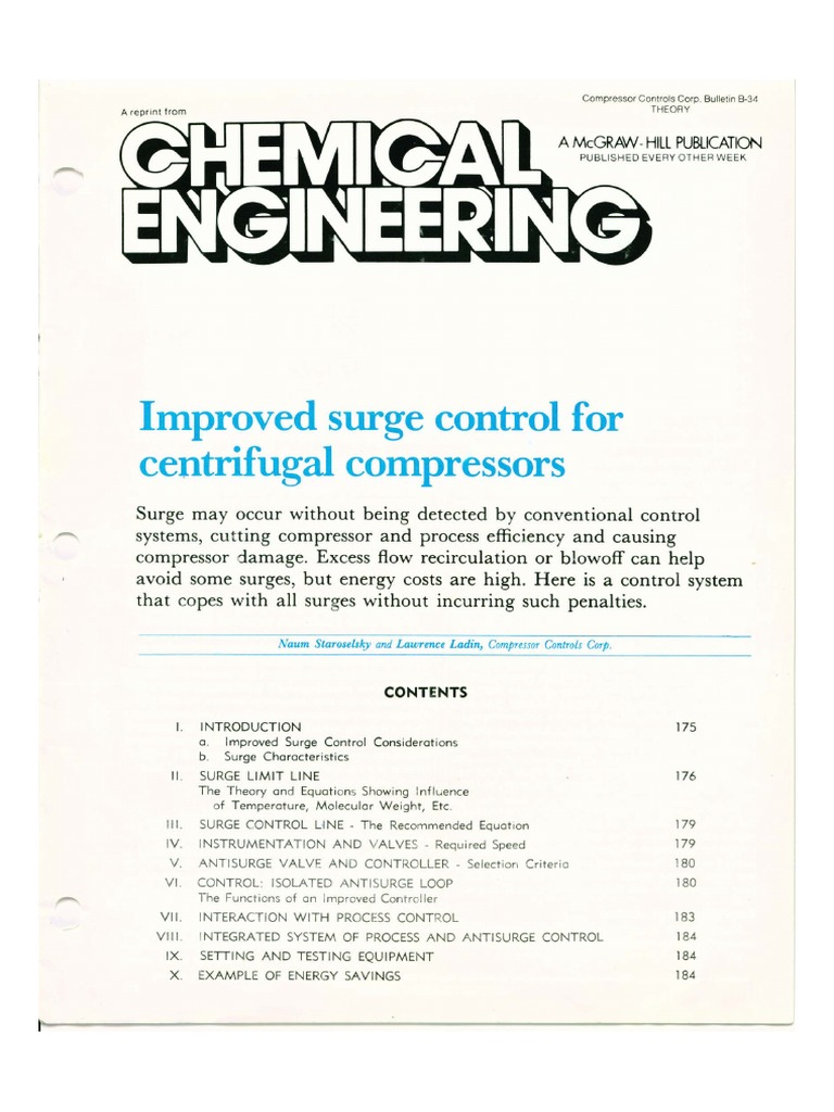 Improved Surge Control For Centrifugal Compressors PDF | PDF
