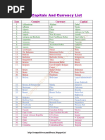 Printable List of Countries and Capitals by Continent | PDF | Asia ...