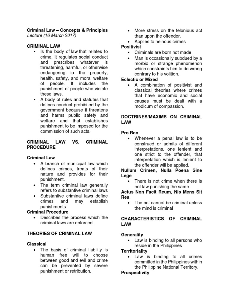 Criminal Law – Basic Concepts | Ex Post Facto Law | Crimes