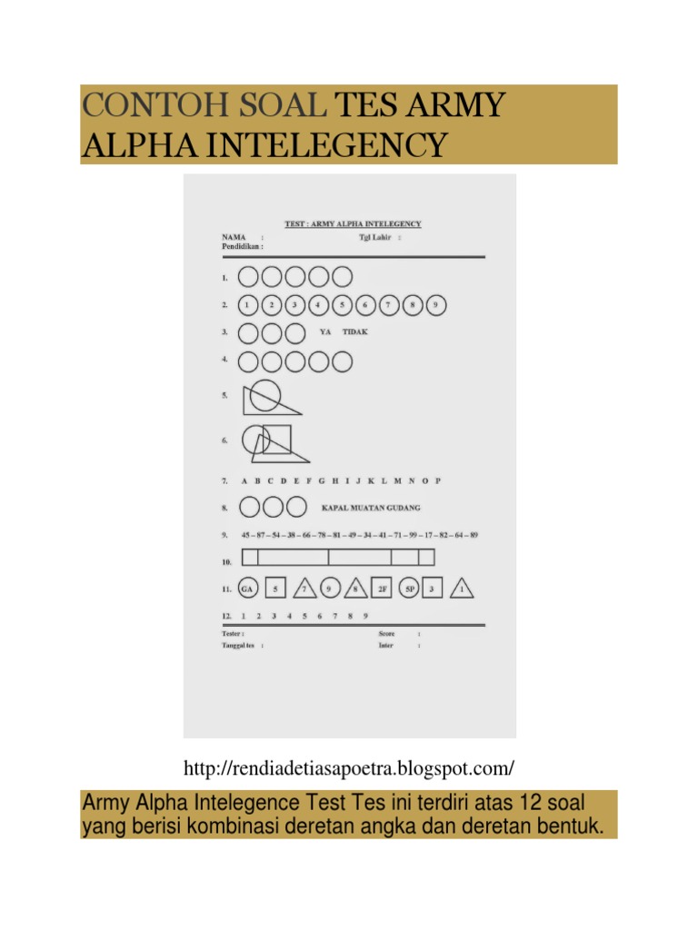 Tes Army Alpha | PDF