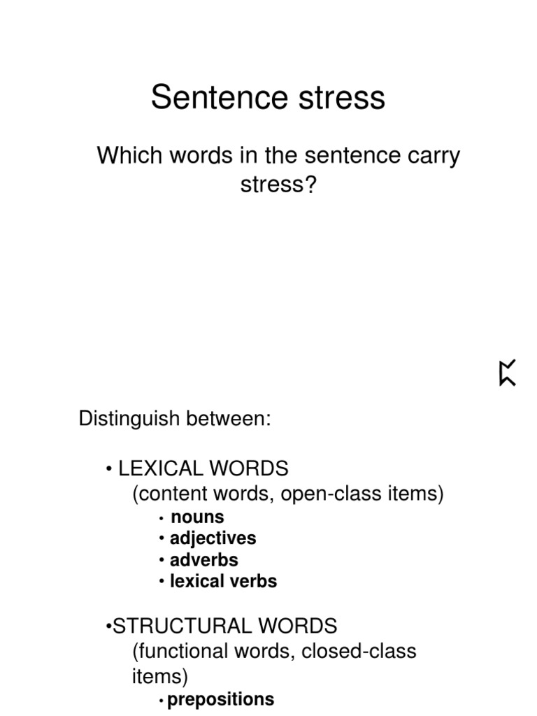 Sentence stress distinguish lexical structural words | PDF