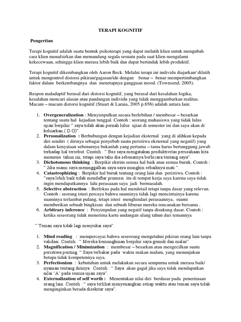 Terapi Kognitif | PDF