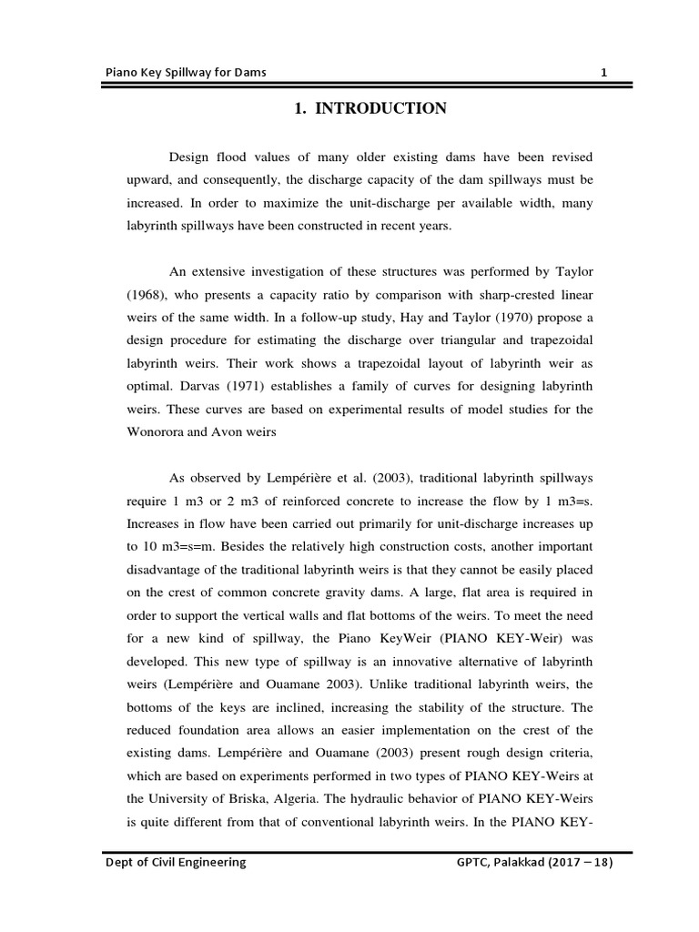 Piano Key Weir Design for Dams | PDF | Spillway | Dam