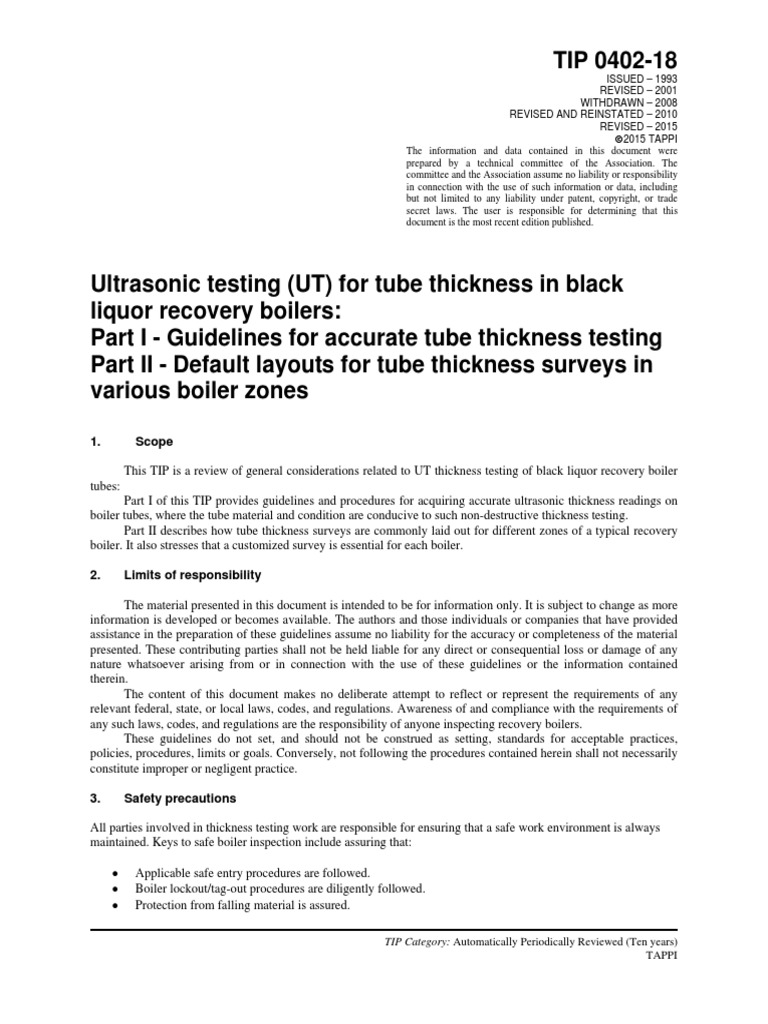 Boiler Tube Thickness Procedure | PDF | Calibration | Nondestructive ...