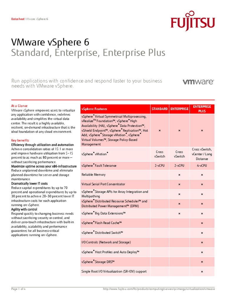 VMware Vsphere 6 Standard, Enterprise, Enterprise Plus | PDF | V Mware ...