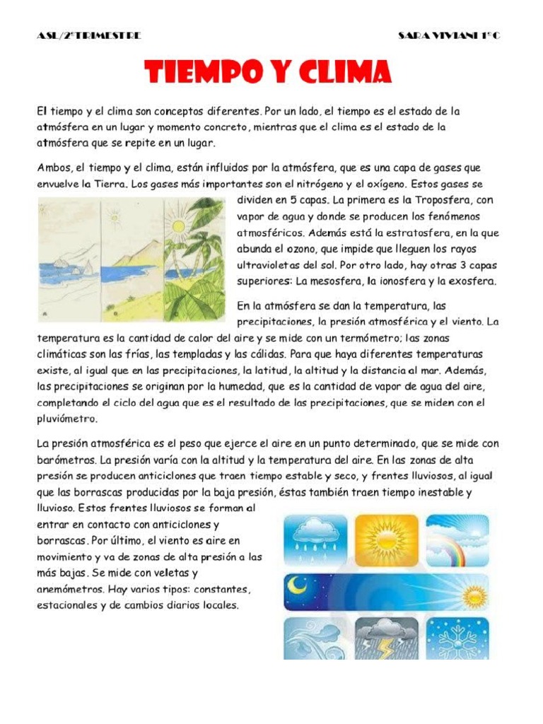 COMPRENSIÓN LECTORA Tiempo y Clima | PDF