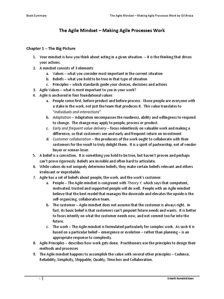 Agile Mindset Overview and Principles | PDF | Agile Software ...