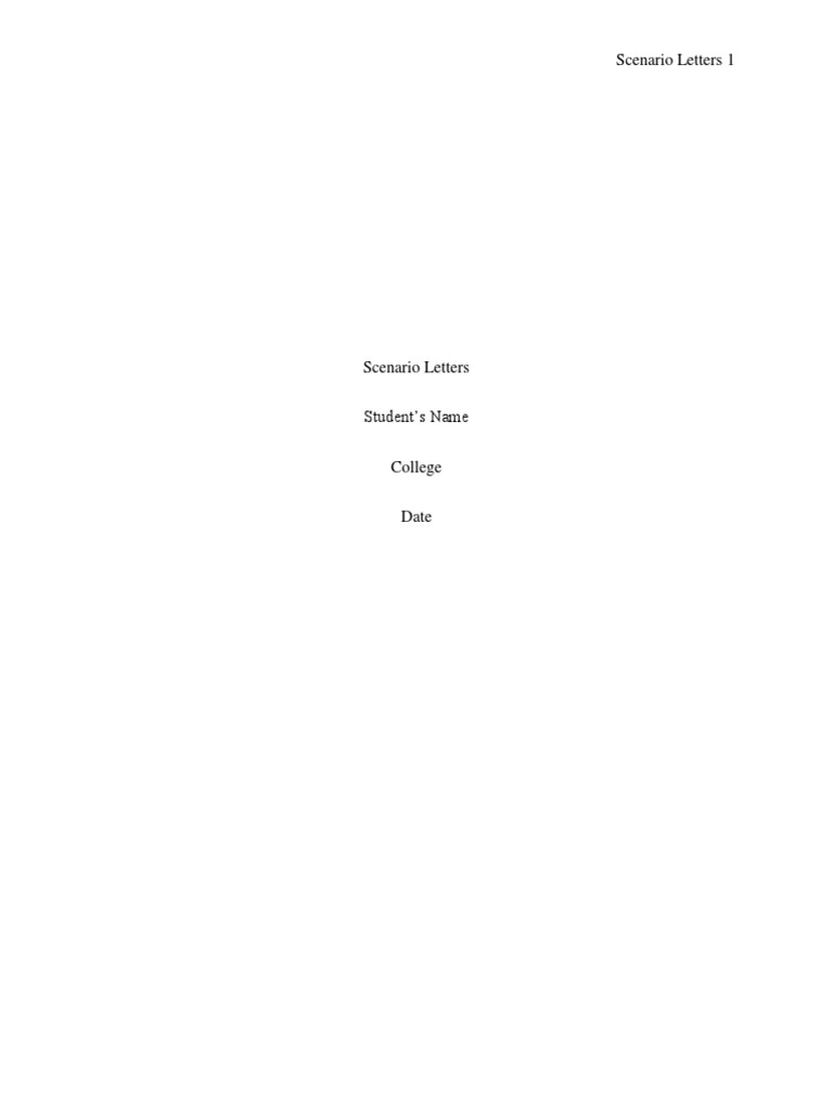 Scenario Letters | PDF | Architect | Business