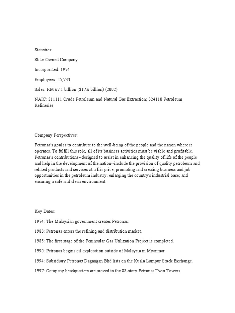History of Petronas | PDF | Malaysia | Petroleum