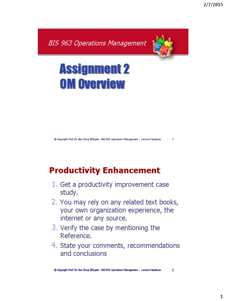 Assignment 2 OM Overview: Productivity Enhancement | PDF